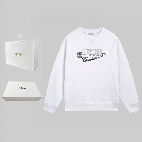 디올 Dior 커플 자수 긴팔 맨투맨 화이트 - 위핑