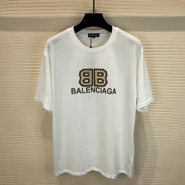 파리시가 BALENCIAGA 트렌디한 디자인 감각 프린트 캐주얼 반팔 남여공용 - 위핑