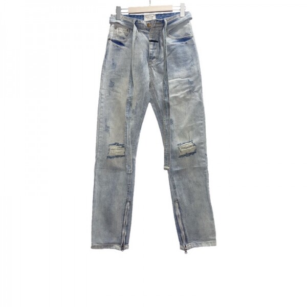 피어오브갓 fear of god 찢어진 스트레이트 청바지 남여 공용 블루 - 위핑