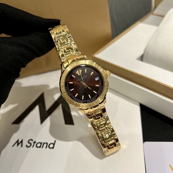 베르사체 Versace 헬레니엄 그리스 에메랄드 로고 캐주얼 여성용 시계 35mm - 위핑