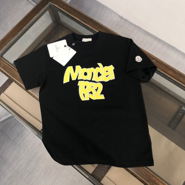 몽클레르 Moncler 커플 캐주얼 라운드 반팔 티 블랙 위핑