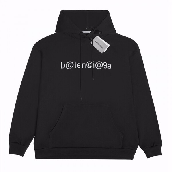 발렌시아가 BALENCIAGA 프린트 커플 후드 긴팔 맨투맨 블랙 - 위핑