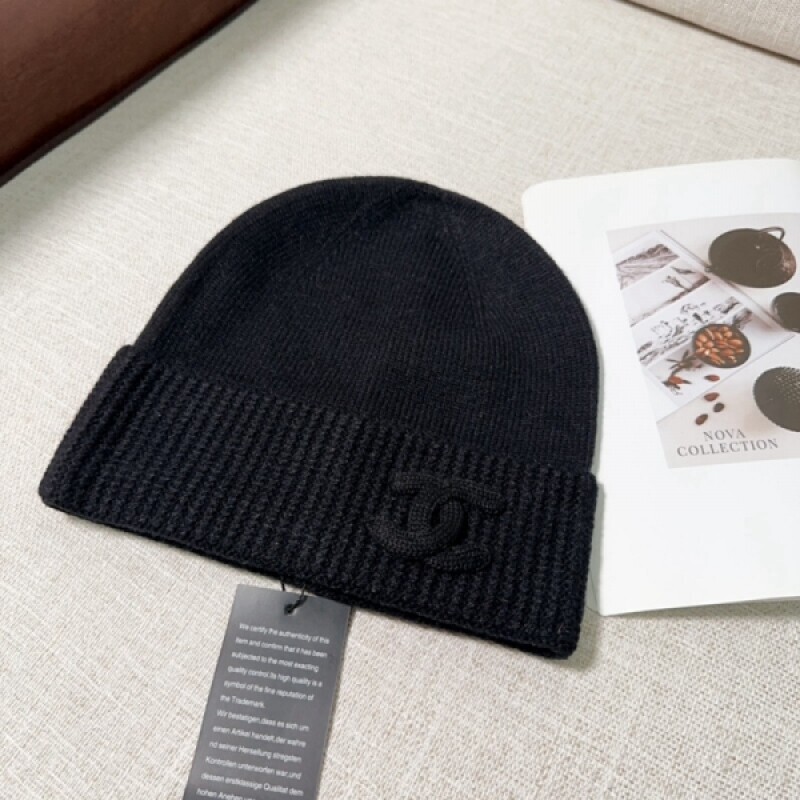 샤넬 CHANEL 로고 자수 패셔너블한 모직 비니 남녀공용 - 위핑