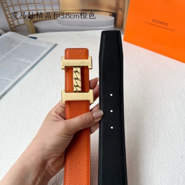 에르메스 Hermès 클래식 H버클 양면 남성 캐주얼 벨트 3.8cm - 위핑