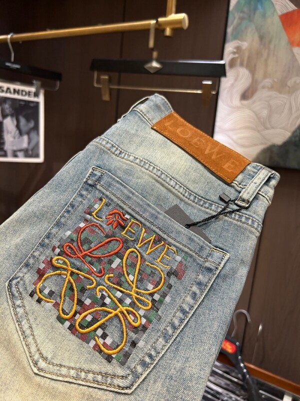 로에베 LOEWE 패션 레트로 캐주얼 청바지 - 위핑