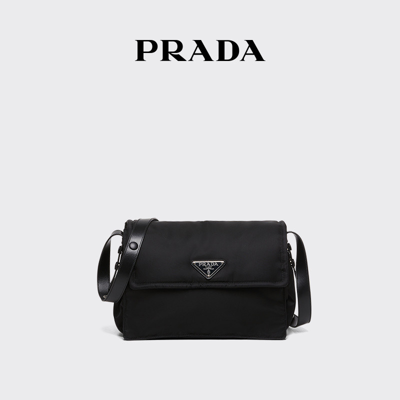 프라다 Prada 여사 Cini 재생 나일론 플러스 미디엄 사이즈 우체부 가방 크로스백1BD255 RDLN F0002 V OOO ...