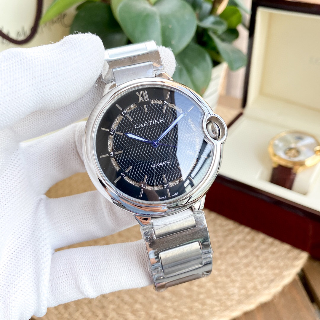 까르띠에 Cartier 스틸 44MM 남성용 오토매틱 기계식 시계 - 위핑