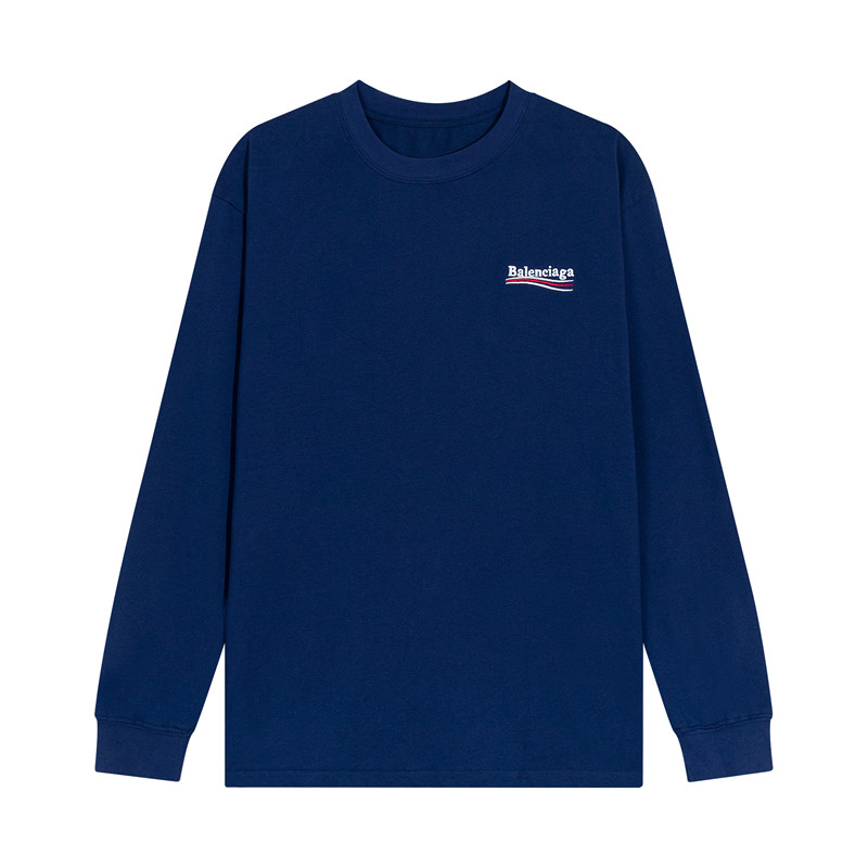 발렌시아가 Balenciaga 클래식 콜라 로고 자수 블루 긴팔 남여 공용 - 에이프