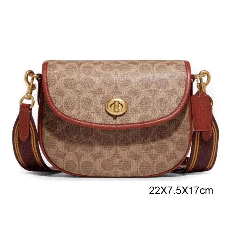 COACH 코치 윌로우 시그니처 크로스바디 B4 TAN RUST 여자 새들백 CA093 - 위핑